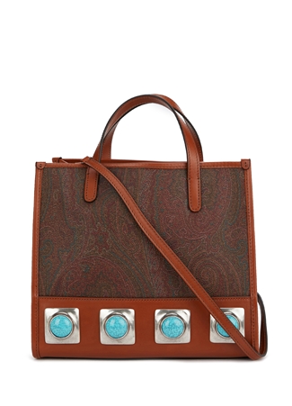 Etro Kadın Kahverengi Etnik Desenli Omuz Çantası Kırmızı EU Etro Kadın Kahverengi Etnik Desenli Omuz Çantası Kırmızı EU