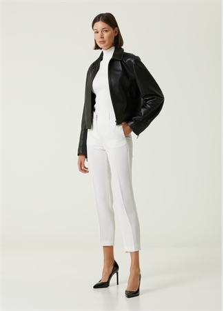 Academia Kadın Beyaz Krep Cigarette Pantolon 42