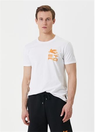 Etro Erkek Beyaz Logo Baskılı T-shirt S Eu