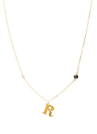 Collection-Alper Tunçoku Kadın R Harfi Formlu Altın Rengi Kolye EU