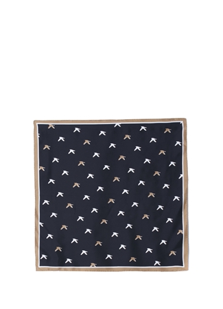 Beymen Club Kadın Siyah Kuş Desenli 70x70 cm İpek Eşarp EU