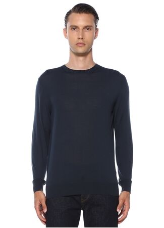 Zegna Erkek Lacivert Kaşmir Kazak 48 IT