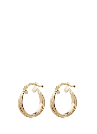 Collection Kadın Halka Formlu Altın Rengi Küpe EU