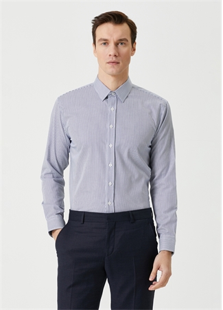 Network Erkek Slim Fit Lacivert Beyaz Gömlek 40 EU Network Erkek Slim Fit Lacivert Beyaz Gömlek 40 EU