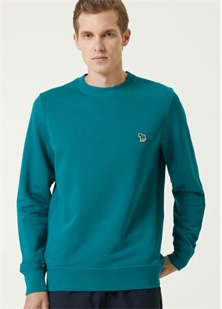 PS by Paul Smith Erkek Petrol Bisiklet Yaka Sweatshirt Mavi M EU
