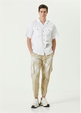 Dsquared2 Erkek Bej Fırça Darbesi Desenli Jogger Pantolon 50 It Dsquared2 Erkek Bej Fırça Darbesi Desenli Jogger Pantolon 50 It