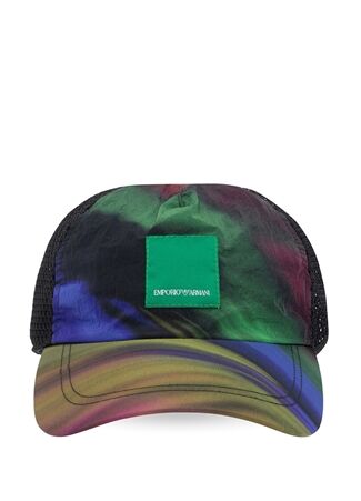 Emporio Armani Erkek Colorblocked Desenli Şapka S/M EU Emporio Armani Erkek Colorblocked Desenli Şapka S/M EU