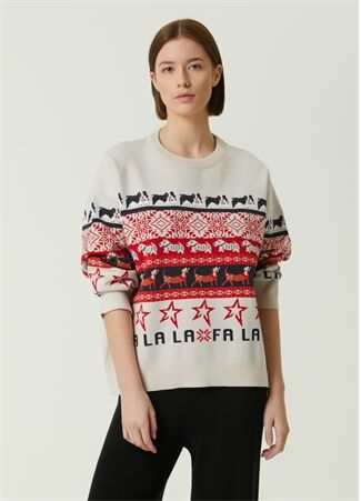 Beymen Club Kadın Taş Karışık Jakarlı Kazak Gri S