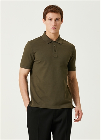 Bottega Veneta Erkek Haki Polo Yaka T-shirt S EU