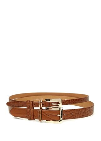 Beymen Collection Kadın Kahverengi Krokodil Dokulu Deri İnce Kemer 70