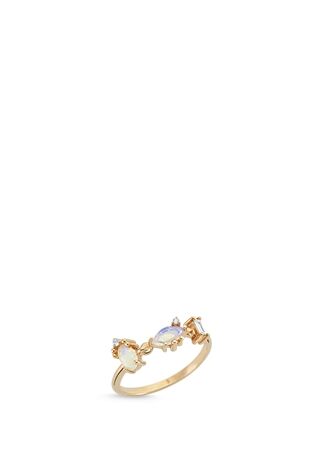 Collection-Selda Jewellery Kadın Beyaz Pırlantalı Altın Rengi Yüzük EU