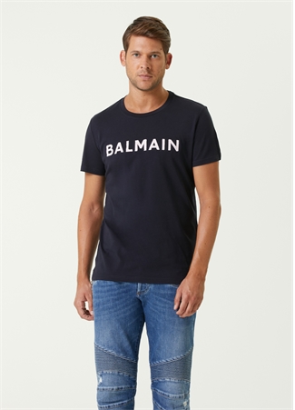 Balmain Erkek Siyah Kontrast Logo Detaylı T-shirt Lacivert L EU Balmain Erkek Siyah Kontrast Logo Detaylı T-shirt Lacivert L EU