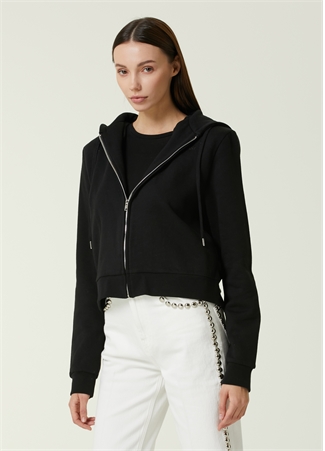 Filles a Papa Kadın Siyah Kapüşonlu Crop Sweatshirt 2 US Filles a Papa Kadın Siyah Kapüşonlu Crop Sweatshirt 2 US