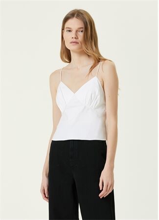 Khaite Kadın Beyaz İnce Askılı Bluz XS EU Khaite Kadın Beyaz İnce Askılı Bluz XS EU