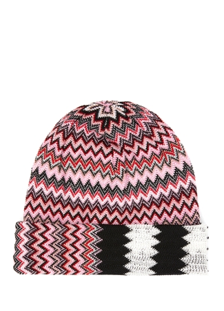 Missoni Distribution Kadın Colorblocked Zikzak Desenli Yün Bere EU Missoni Distribution Kadın Colorblocked Zikzak Desenli Yün Bere EU