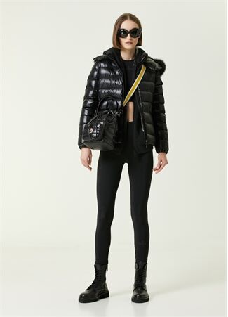 Moncler Kadın Siyah Tül Detaylı Jersey Tayt XS EU