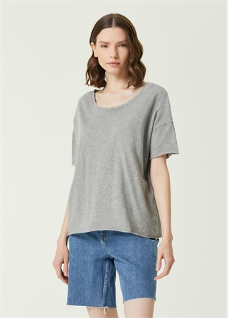 American Vintage Kadın Gri U Yaka T-shirt S Eu American Vintage Kadın Gri U Yaka T-shirt S Eu