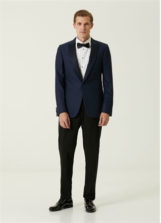 Palzileri Lab Erkek Lacivert Kelebek Yaka Dokulu Yün Ceket 50 IT