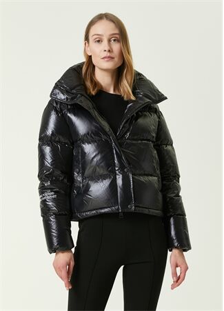 Moncler Kadın Damgan Siyah Kapüşonlu Puff Mont 2 US