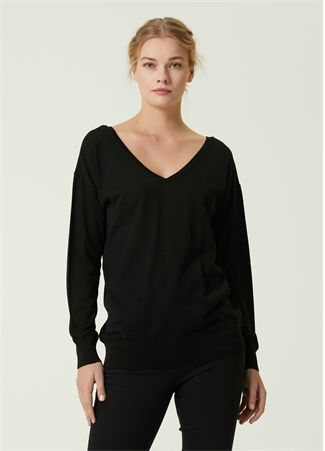 Beymen Collection Kadın Siyah V Yaka Yün Kazak S/M