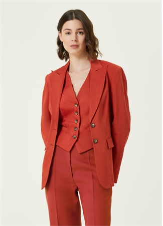 Faraway Kadın Alpine Kiremit Keten Ceket Kırmızı 34 Eu Faraway Kadın Alpine Kiremit Keten Ceket Kırmızı 34 Eu