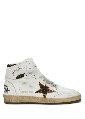 Golden Goose Kadın Beyaz Leopar Desen Detaylı Logolu Sneaker Kahverengi 36 EU Golden Goose Kadın Beyaz Leopar Desen Detaylı Logolu Sneaker Kahverengi 36 EU