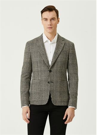 Palzileri Lab Erkek Baron Siyah Kazayağı Desenli Yün Ceket 50 IT Palzileri Lab Erkek Baron Siyah Kazayağı Desenli Yün Ceket 50 IT