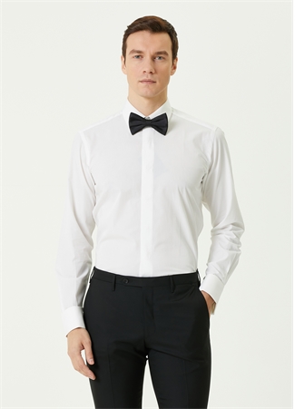 Pal Zileri Erkek Beyaz İngiliz Yaka Gömlek 42 IT