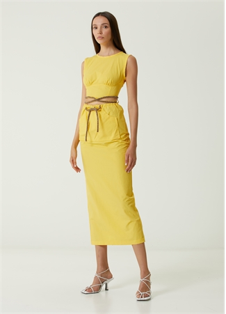 Christopher Esber Kadın Sarı Kanguru Cep Detaylı Midi Etek 0 US Christopher Esber Kadın Sarı Kanguru Cep Detaylı Midi Etek 0 US