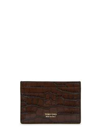 Tom Ford Erkek Kahverengi Krokodil Dokulu Deri Kartlık EU Tom Ford Erkek Kahverengi Krokodil Dokulu Deri Kartlık EU