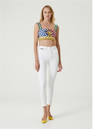 Dolce&Gabbana Kadın Audrey Fit Beyaz Skinny Jean Pantolon 36 IT Dolce&Gabbana Kadın Audrey Fit Beyaz Skinny Jean Pantolon 36 IT