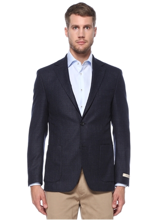 Beymen Collection Erkek Drop 8 Mavi Kelebek Yaka Yün Soft Ceket 58 IT