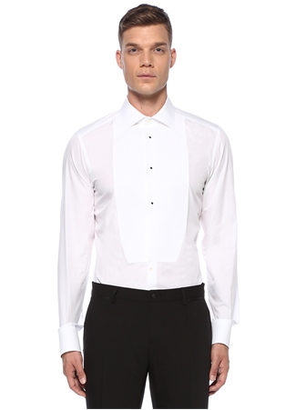 Dolce&Gabbana Erkek Beyaz Yarı İtalyan Yaka Smokin Gömleği 40 IT Dolce&Gabbana Erkek Beyaz Yarı İtalyan Yaka Smokin Gömleği 40 IT
