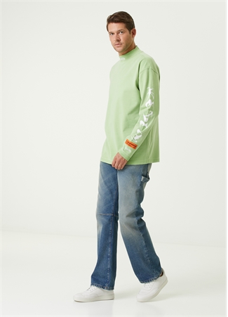 Heron Preston Erkek Mavi Bol Paça Jean Pantolon Lacivert 3 US