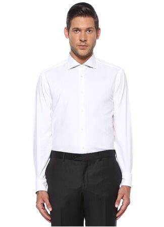 Pal Zileri Erkek Beyaz Kesik Yaka Gömlek 40 IT