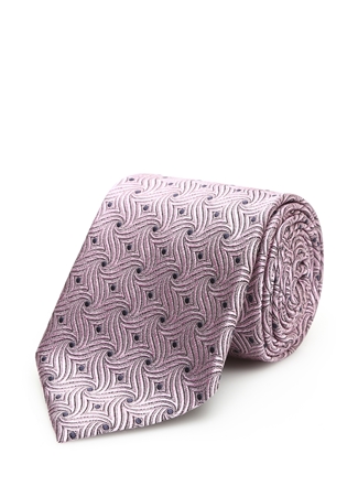 Zegna Erkek Pembe Geometrik Desenli İpek Kravat EU Zegna Erkek Pembe Geometrik Desenli İpek Kravat EU