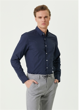 Beymen Club Erkek Slim Fit Lacivert Paper Touch Gömlek S Beymen Club Erkek Slim Fit Lacivert Paper Touch Gömlek S