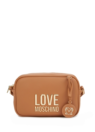 Love Moschino Kadın Camel Logolu Omuz Çantası Kahverengi EU