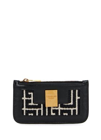 Balmain Kadın 945 Siyah Ekru Jakarlı Cüzdan EU