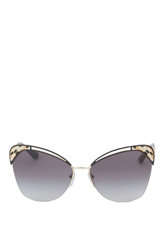 Bvlgari Kadın Light Gold Cat Eye Formlu Güneş Gözlüğü Altın Rengi 60 EU