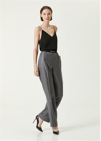 Tom Ford Kadın Gri Nervür Detaylı Kaşmir Pantolon S EU
