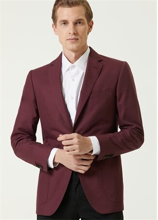 Pal Zileri Erkek Bordo Kelebek Yaka Ceket 48 IT