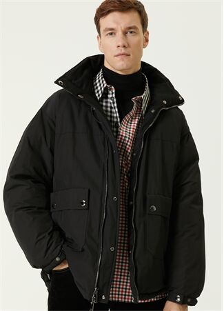 Dolce&Gabbana Erkek Siyah Logolu Çift Taraflı Yün Mont 48 IT