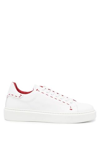 Kiton Erkek Beyaz Deri Sneaker 8 US