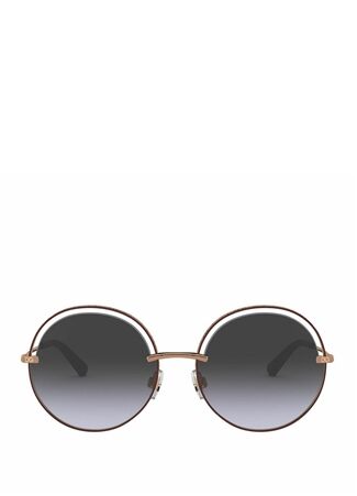 Dolce&Gabbana Kadın Siyah Yuvarlak Formlu Güneş Gözlüğü Altın Rengi 58 EU