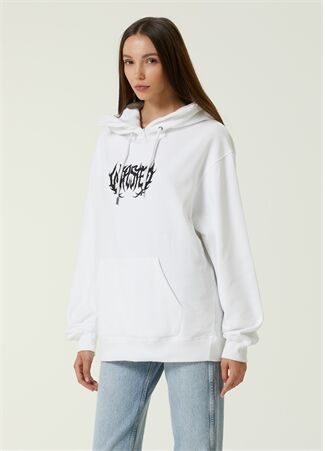 Wasted Kadın Faithless Beyaz Kapüşonlu Sweatshirt XS EU Wasted Kadın Faithless Beyaz Kapüşonlu Sweatshirt XS EU