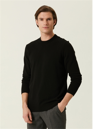 Network Erkek Slim Fit Siyah Kaşmir Kazak S EU