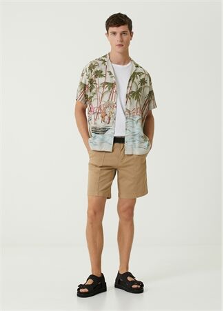 Academia Erkek Kamel Beli Kemerli Bermuda Kahverengi 44 IT