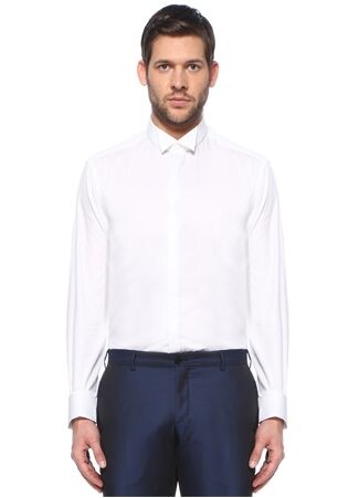 Pal Zileri Erkek Beyaz Ata Yaka Gömlek 38 IT