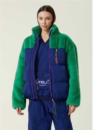 Stella McCartney Kadın 90s Inspired Hybrid Oversize Mavi Puff Mont XS EU Stella McCartney Kadın 90s Inspired Hybrid Oversize Mavi Puff Mont XS EU